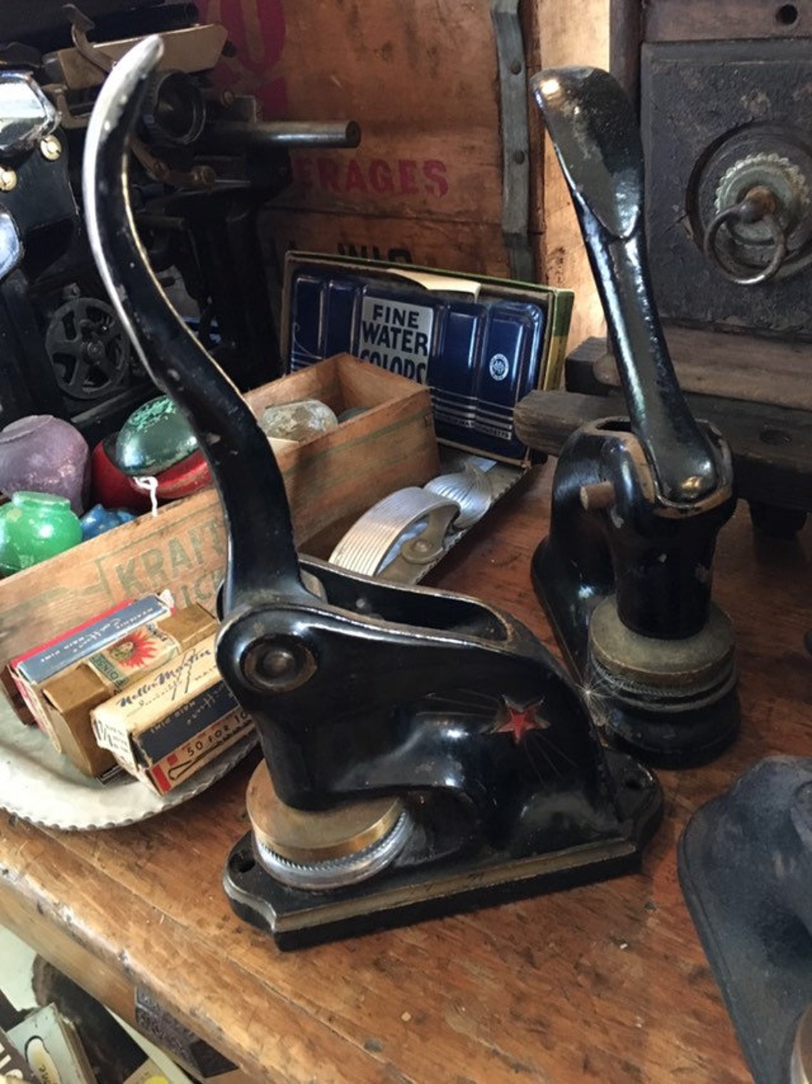 Antique Notary Stamp Desk Decor Industrial Stamper Works - Etsy