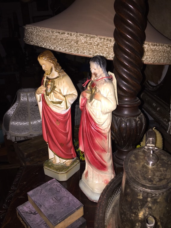 Vintage Religious Statue Plaster Jesus Statue Religious Relic - Etsy