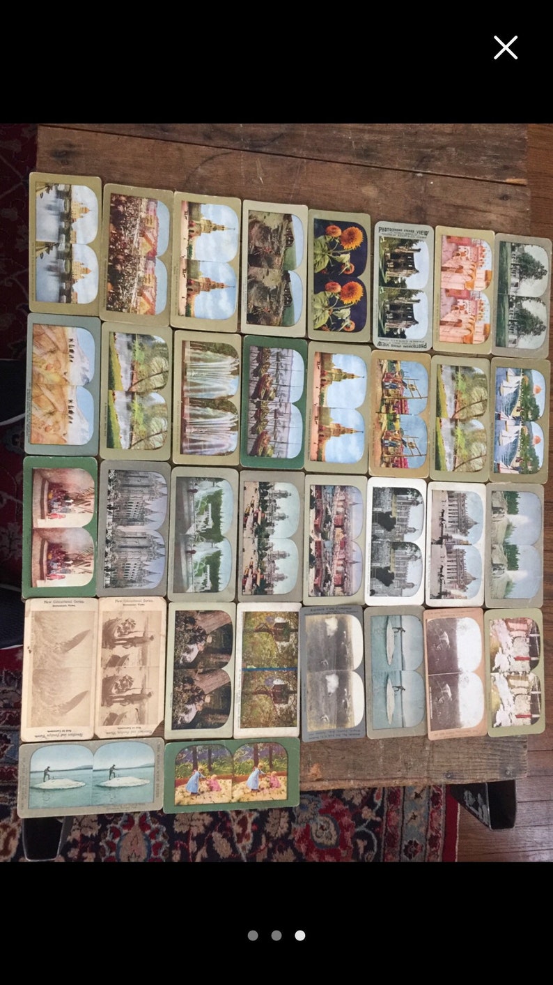 Vintage Set of Stereoscope Viewer 3D Cards 34 Total Cards - Etsy
