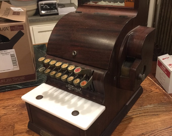 Antique National Cash Register NCR Model 711 Faux Finish Wood Grain ...