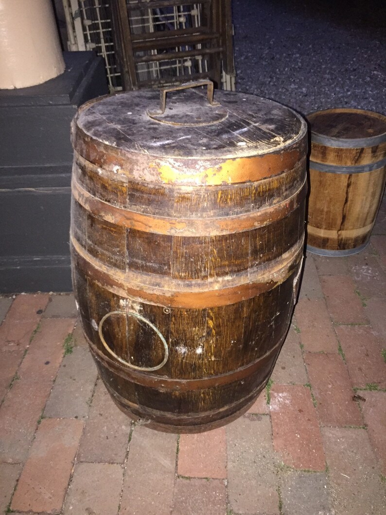 Primitive WOODEN BARREL from 1800's With Handles Heavy | Etsy