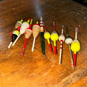 Vintage Set of 11 Fishing Bobbers From the 1960s and 70s, Great ...