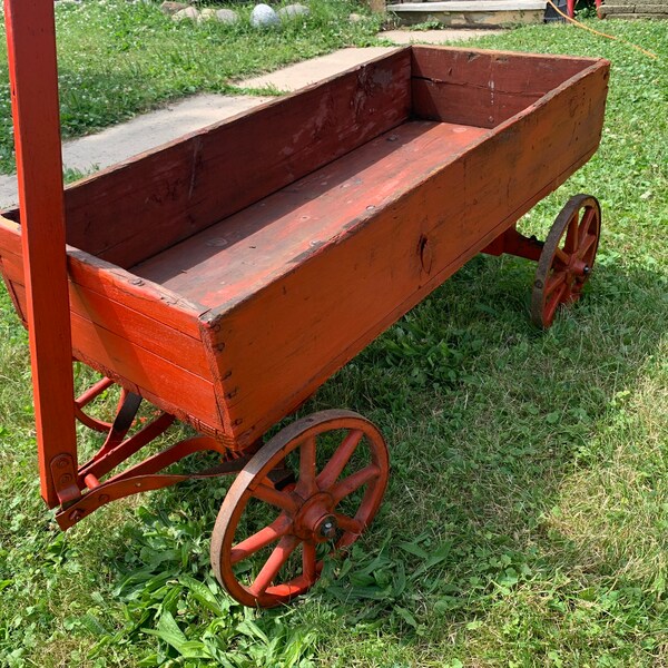 Antique Red Wagon - Etsy