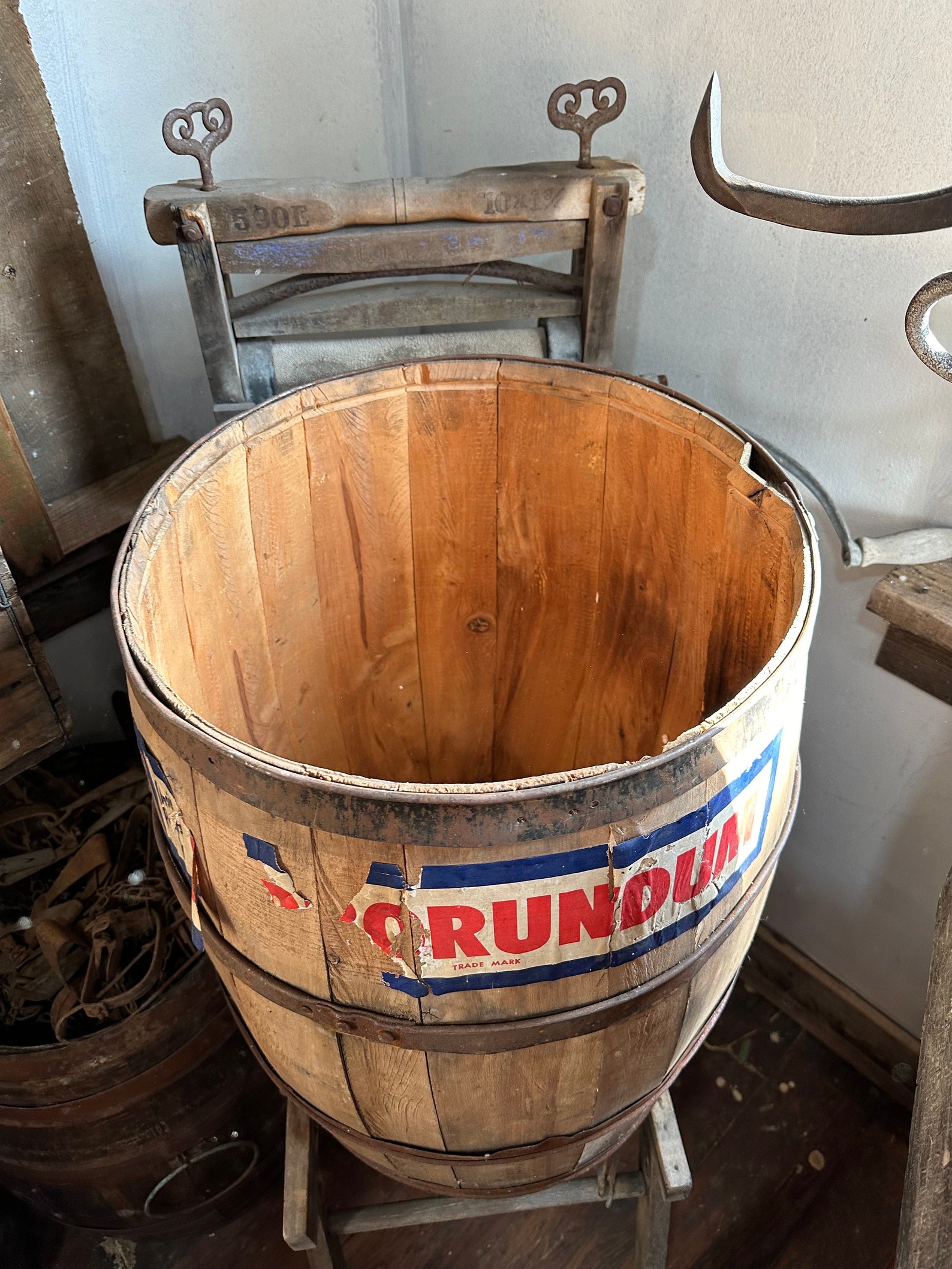 1940's Approximately 35 Gallon General Store Barrel, Approx 28" Tall ...