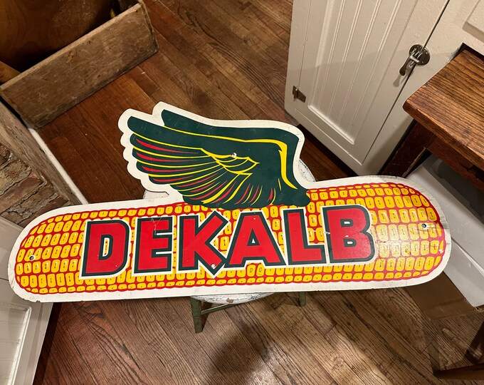 Vintage Original DEKALB Farming Seed Corn Masonite Sign Flying Ear ...