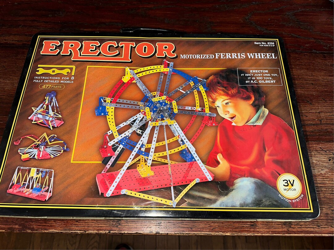 Erector Set Motorized Ferris Wheel 8258 With Case Missing 2 - Etsy