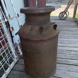Vintage Dairy Farm Milk Can, Cream Can, With Handle and Lid, Listing is ...
