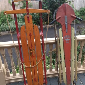 Ex. Rare Vintage 1940's Red Rocket Sled W/ P-38 Lightning Plane Decal ...