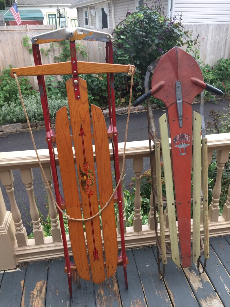 Ex. Rare Vintage 1940's Red Rocket Sled W/ P-38 Lightning - Etsy