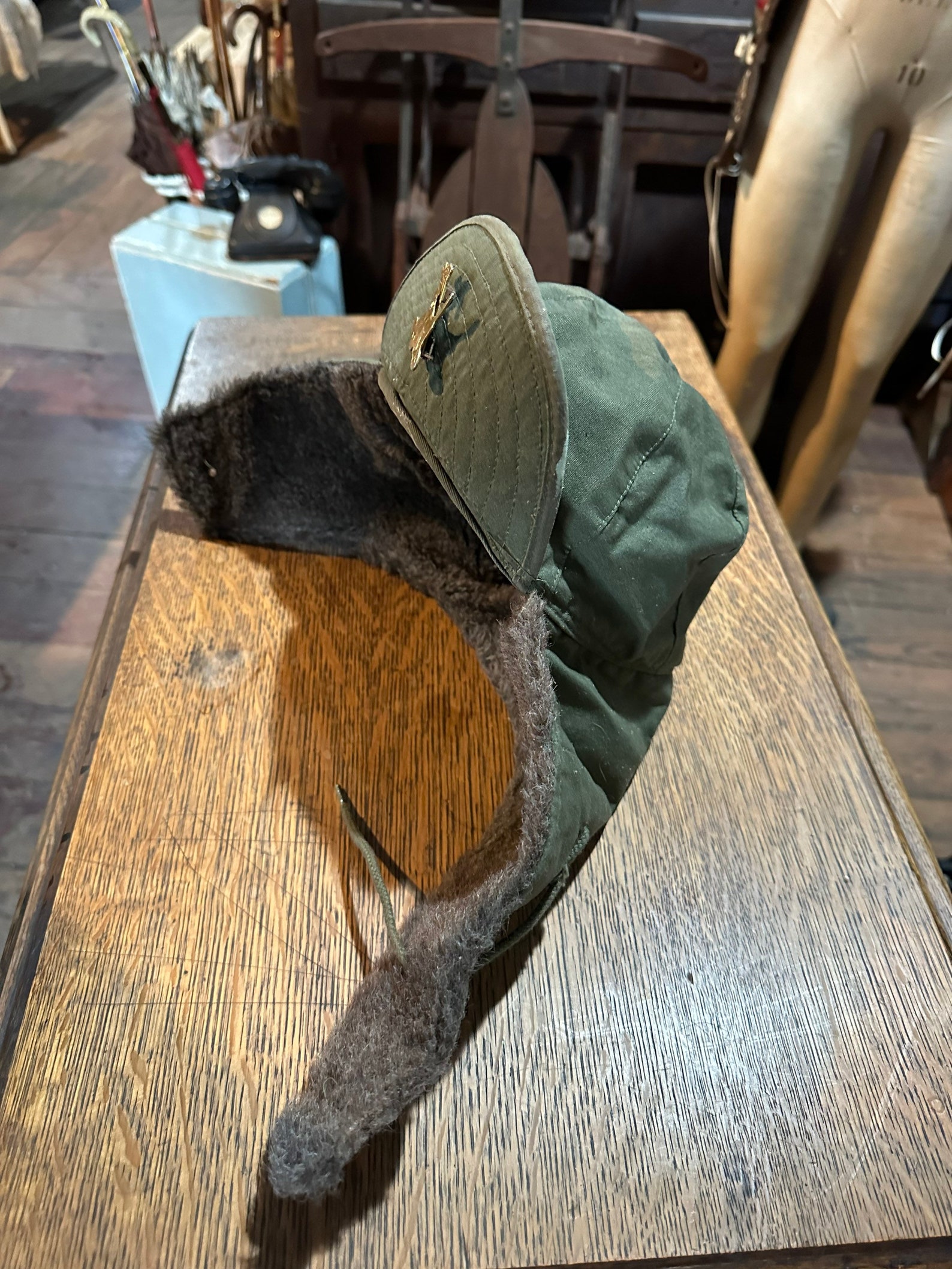 Korean Era US Army M1951 MQ-1 OD Pile Field Cap Hat Ear Flap Hat Size 7 ...