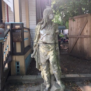 Antique American Indian Concrete STATUE Approx 6' Tall, See Description ...