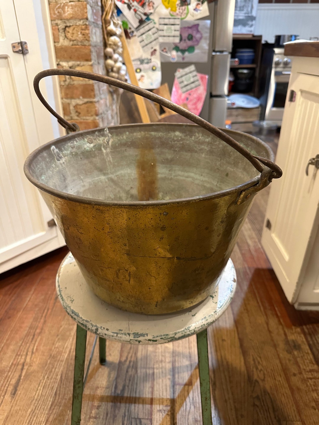 Vintage Copper Bucket, Heavy Gauge Copper Pot With Handle ...