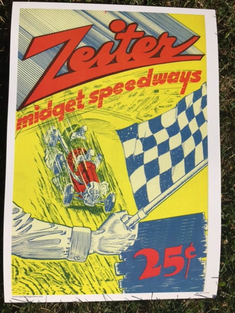 Vintage Midget Racing Poster Thick Cardboard Great Shape - Etsy