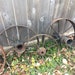 Antique Cast Iron Spoke Wheel With Cast Iron Mounting Bracket, Perfect ...