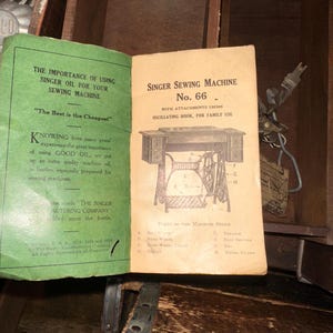 Vintage Early 1900s Singer Sewing Machine Model 66 Instruction Manual ...