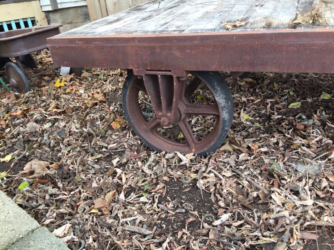Industrial Cart, Factory Work Cart, Approx 60"l,36"w,18 1/2"t, Rare ...