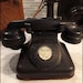 Antique Bakelite Desk Phone and Oak Ringer Box & Black Metal Wall Phone ...