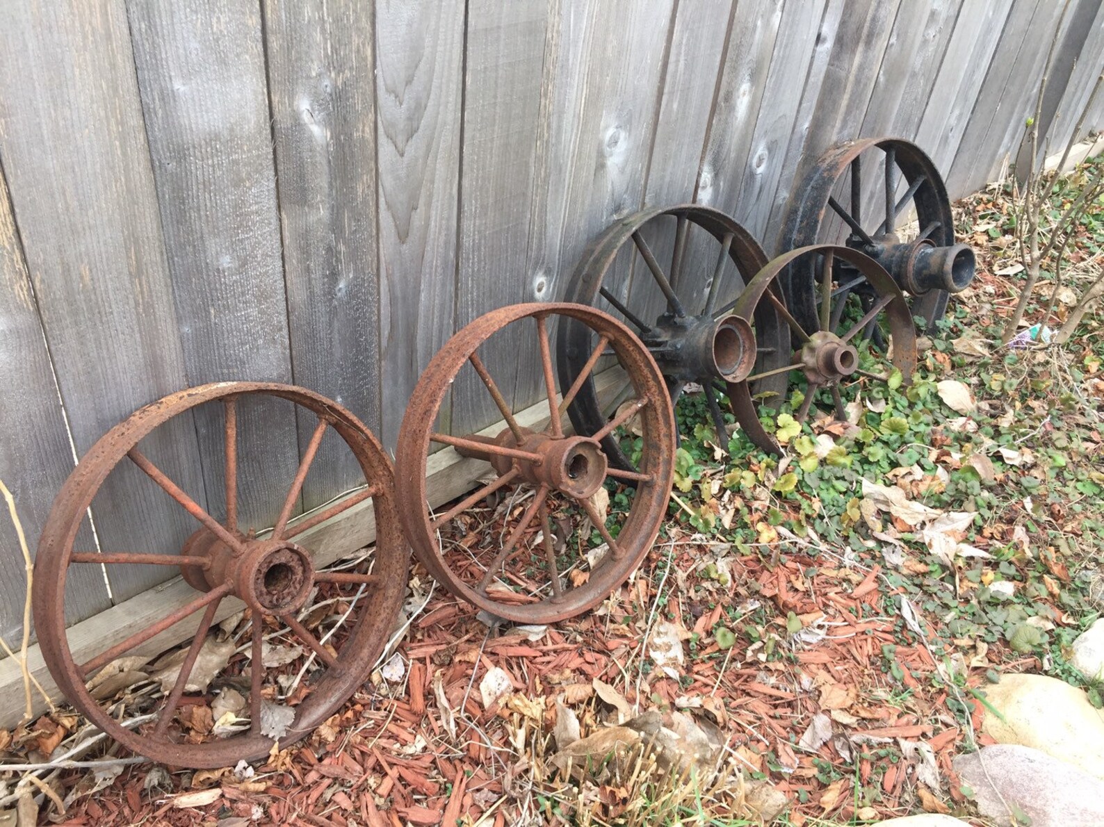 Antique Cast Iron Spoke Wheel With Cast Iron Mounting Bracket, Perfect ...