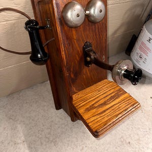 Antique Wood and Bakelite Wall Phone, All Original - Etsy