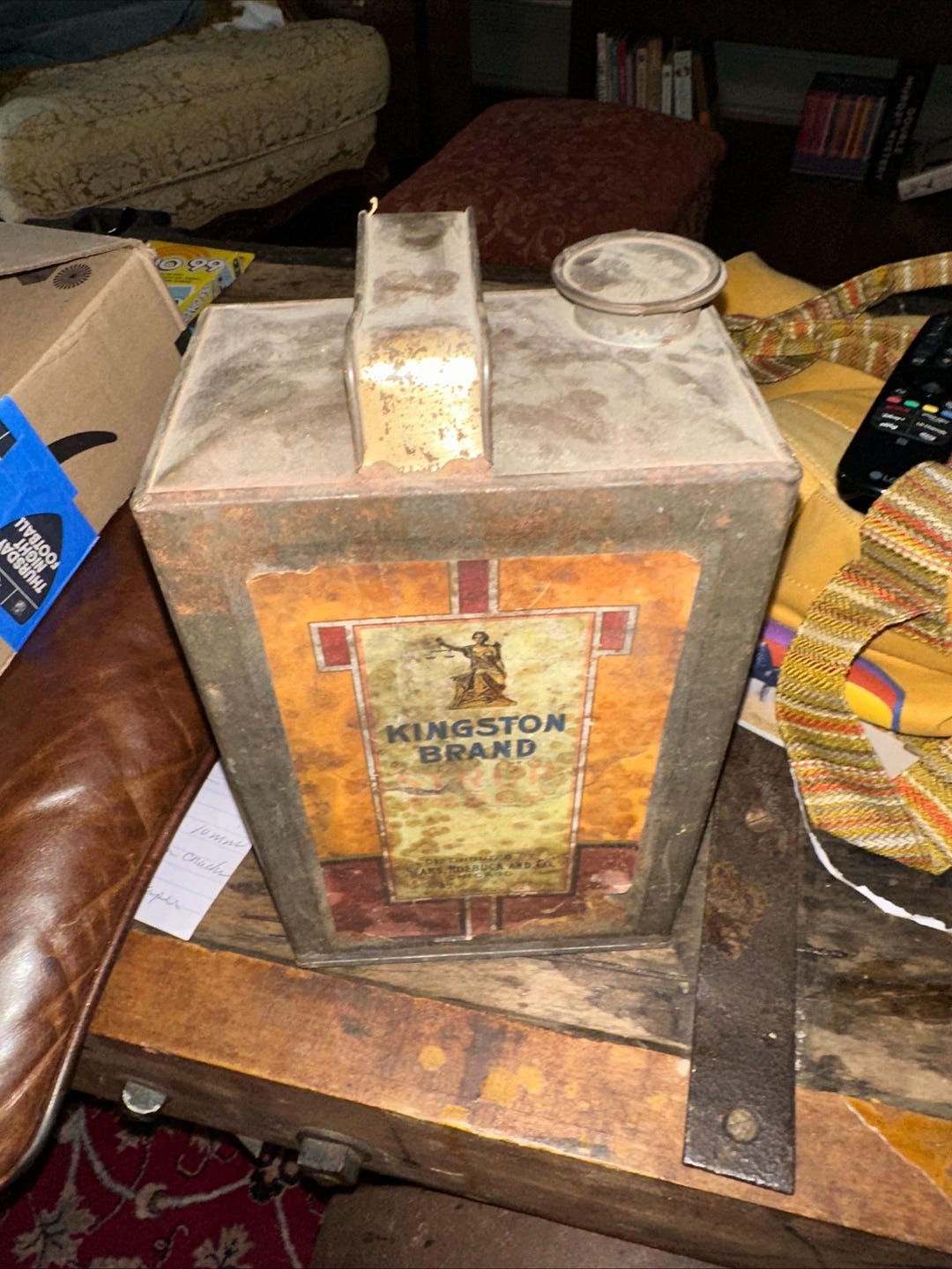 Antique Rare Kingston Brand Syrup Amber Tin Distribution by Sears ...
