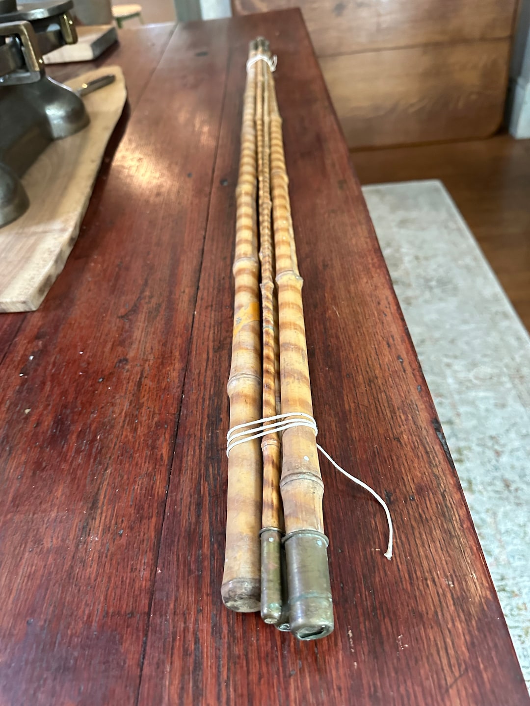 1930's Antique Bamboo Fishing Pole With Bobber and Lure, Great ...