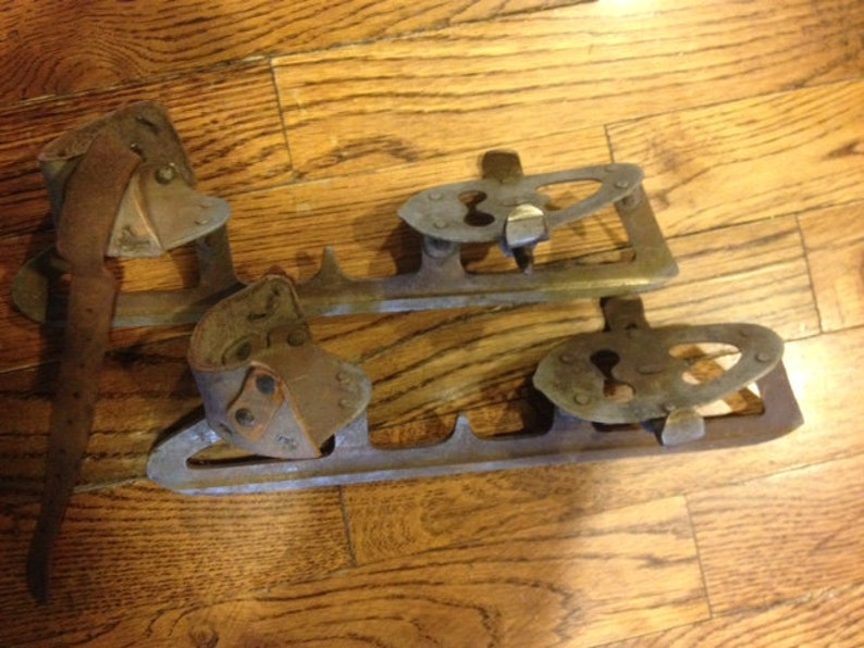 Vintage Metal Strap on Ice Skates for Display Only - Etsy
