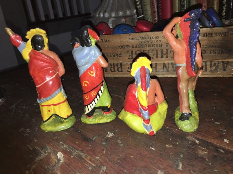 Set of Four Vintage Native American Indian - Etsy
