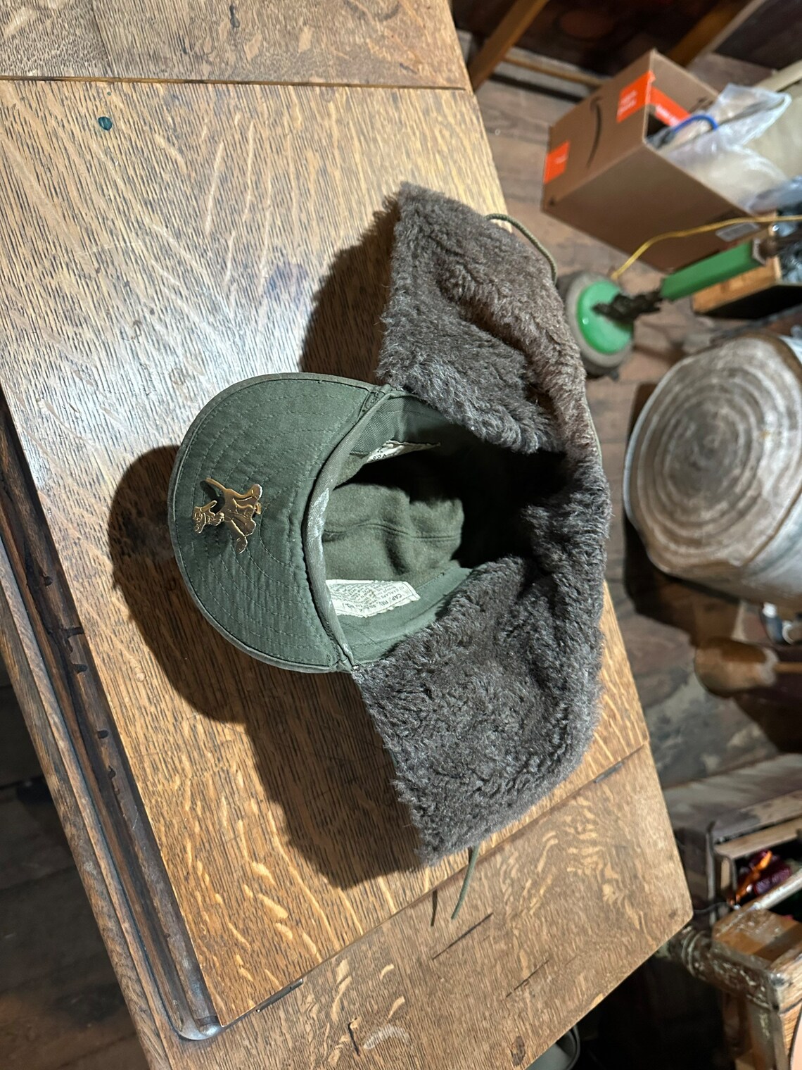 Korean Era US Army M1951 MQ-1 OD Pile Field Cap Hat Ear Flap Hat Size 7 ...