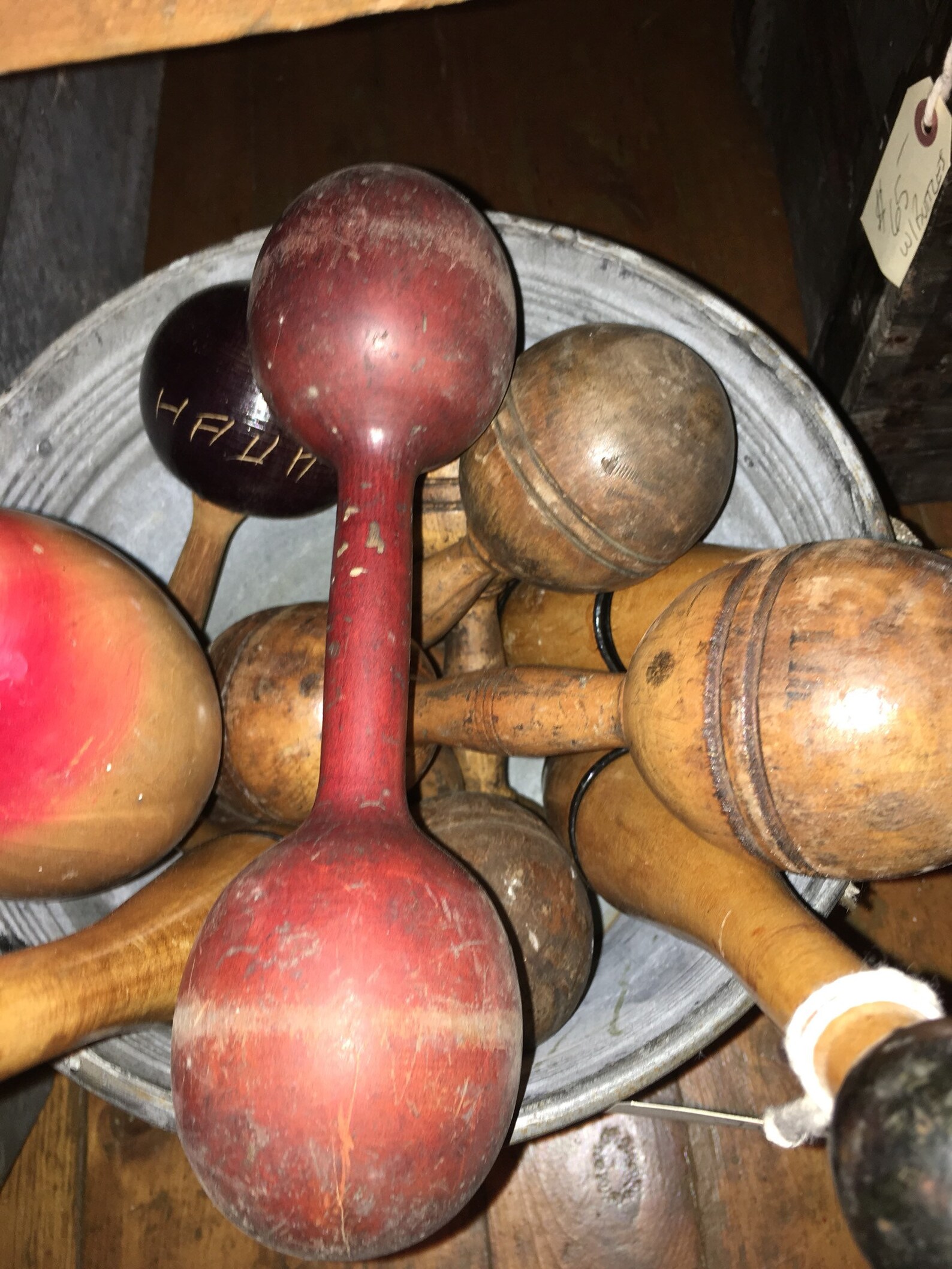 Antique Wood Barbell Set of 2 Original Condition Very Cool | Etsy