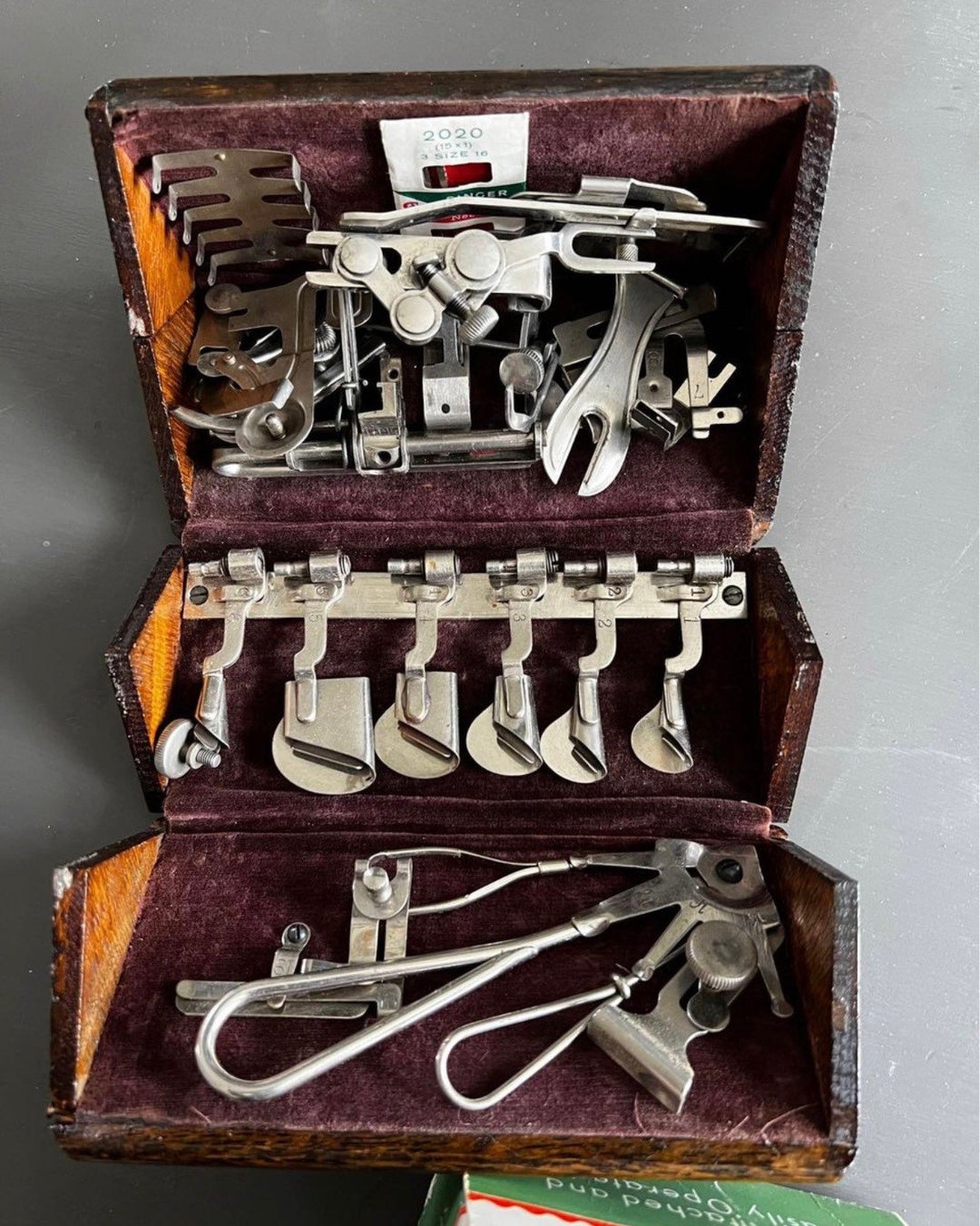 Antique Singer Puzzle Box Assorted Attachments and Bobbin - Etsy