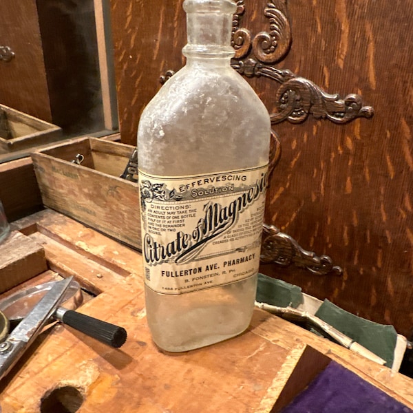 Antique Citrate of Magnesium Bottle - Etsy