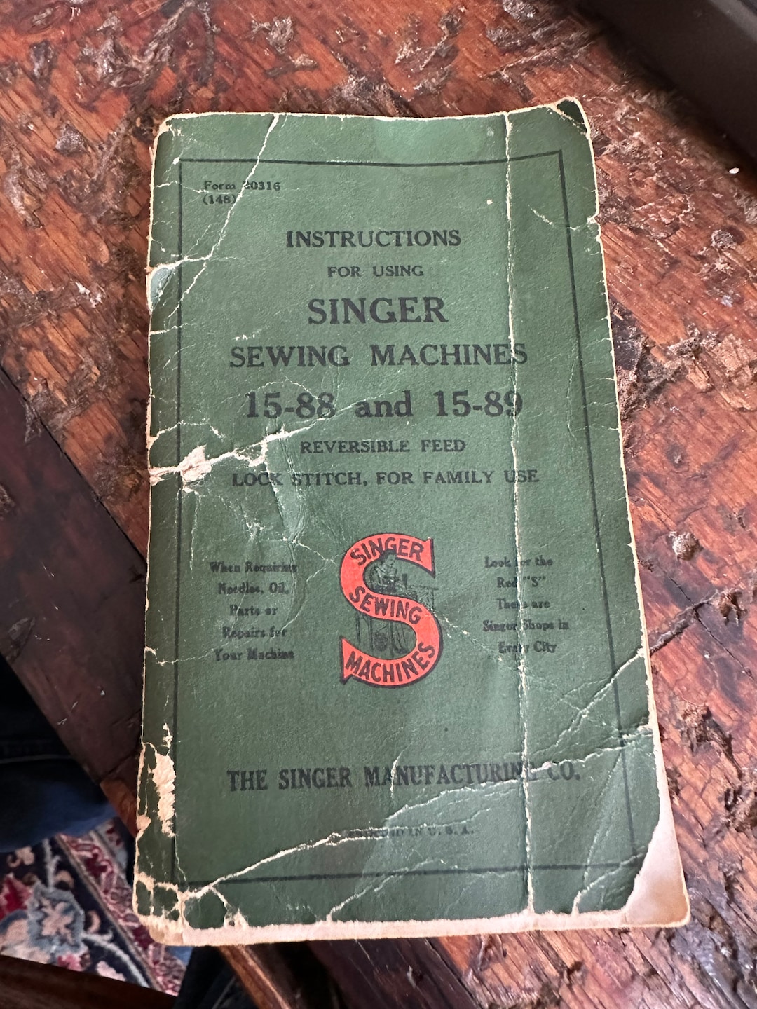 Vintage 1947 Singer Sewing Machine Model 15-88 and 15-89 Instruction ...