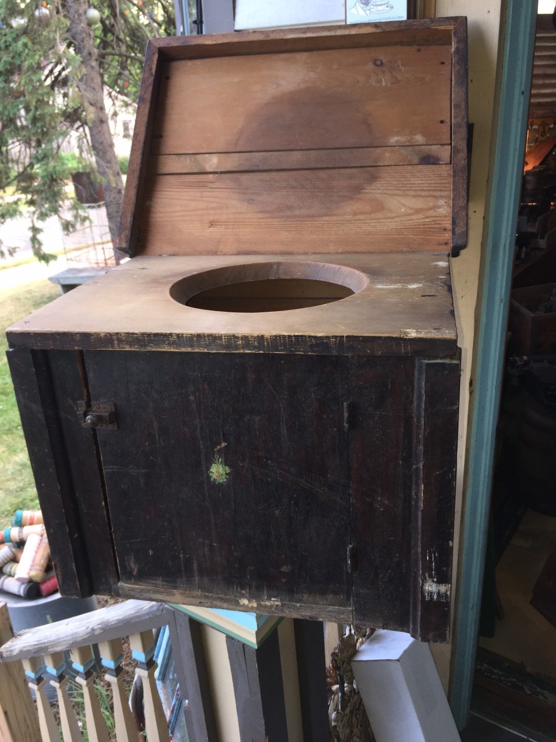 Antique Mission Commode Chamber Pot Chair Potty Toilet Box Wood Seat Etsy