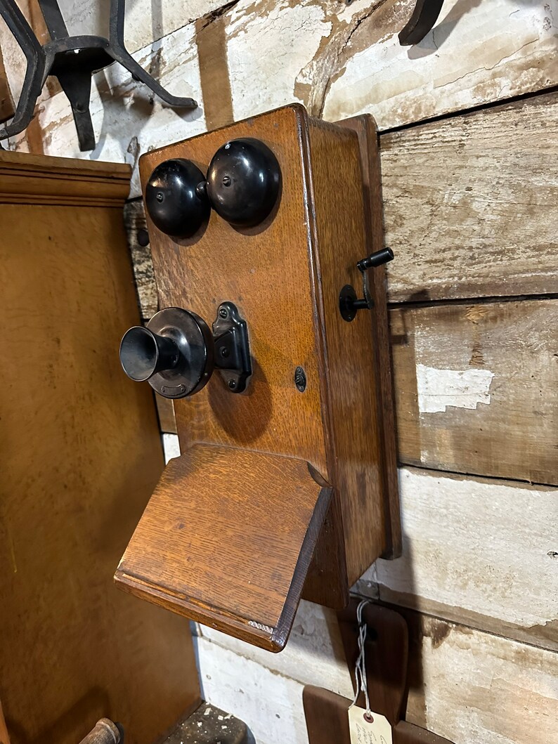 Antique Kellogg Wood and Bakelite Wall Phone All Original - Etsy