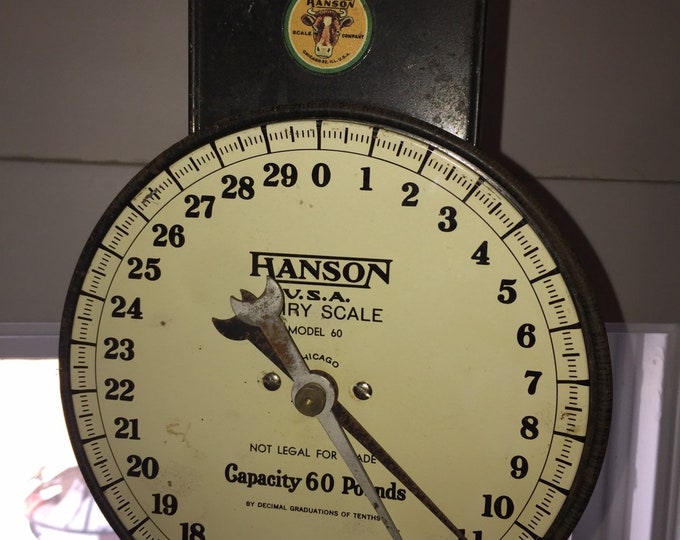 Vintage Hanson Dairy Scale Hanging 60 Lbs Capacity - Etsy