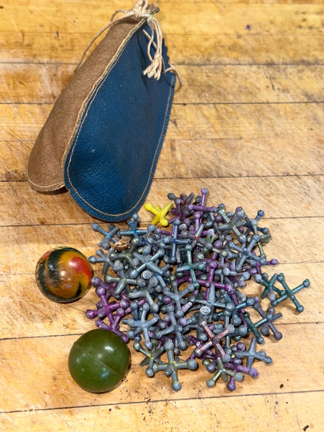 Vintage Metal Jacks, Toy Jax With 2 Rubber Balls and Pouch - Etsy