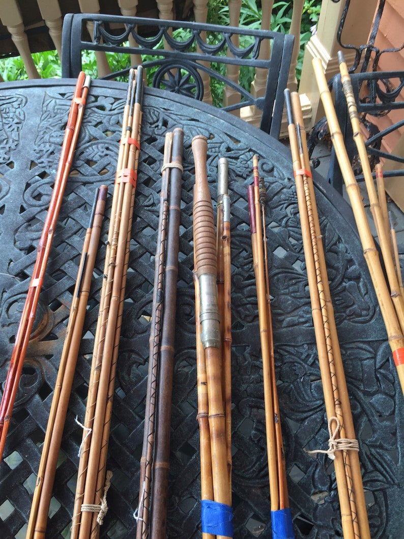 1930's Antique Bamboo Fishing Pole With Bobber and Lure | Etsy