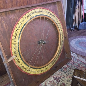 Antique Fair Roulette Game Wheel of Chance Painted Wood Folk Art Wheel ...