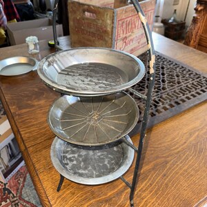 Antique Kitchen 3-tier Pie Stand/plate Rack, Pie Pans Included but May ...