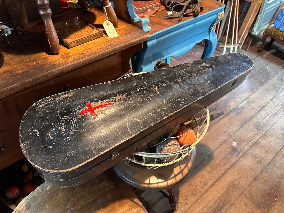 Antique Solid Wood Violin Case, Two Hinges and One Clasp, Approximately ...