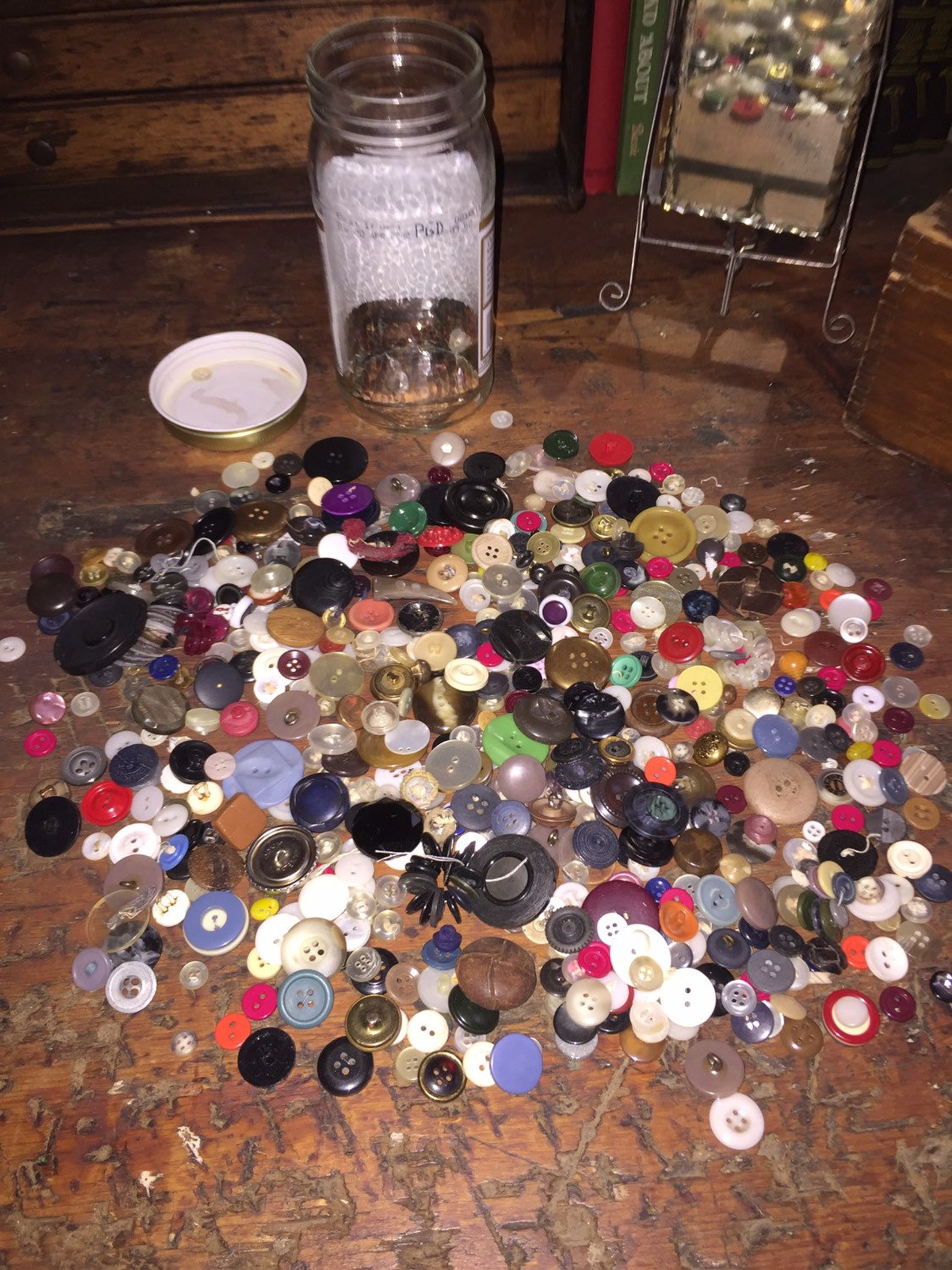 Jar Packed Full of Various Vintage Buttons I Have 20 of These - Etsy