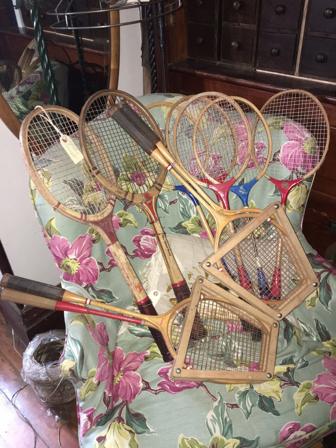 Set of Two Vintage Badminton Wooden Rackets With Wood Case | Etsy