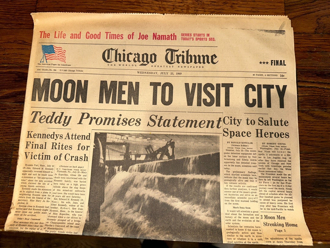 Moon Men to Visit City July 23, 1969 Chicago Tribune Original Complete ...