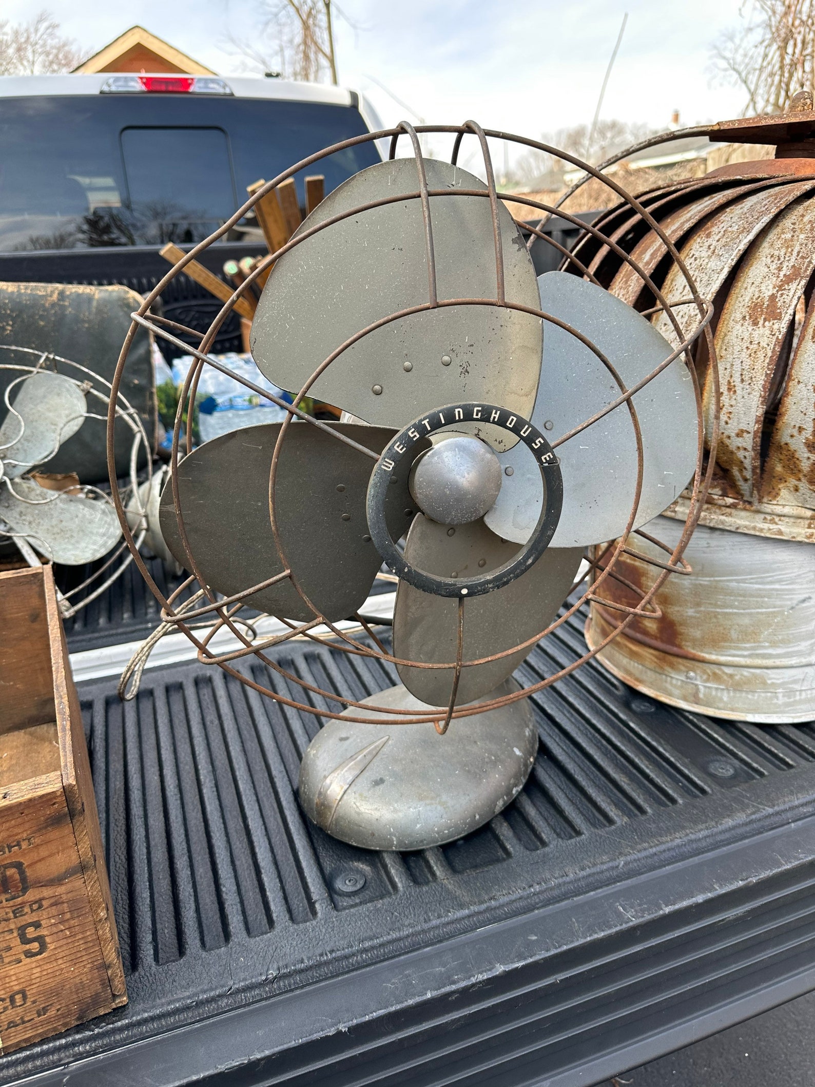 Antique Westinghouse Oscillating Fan 16" Blades With Aluminum Cage Made ...