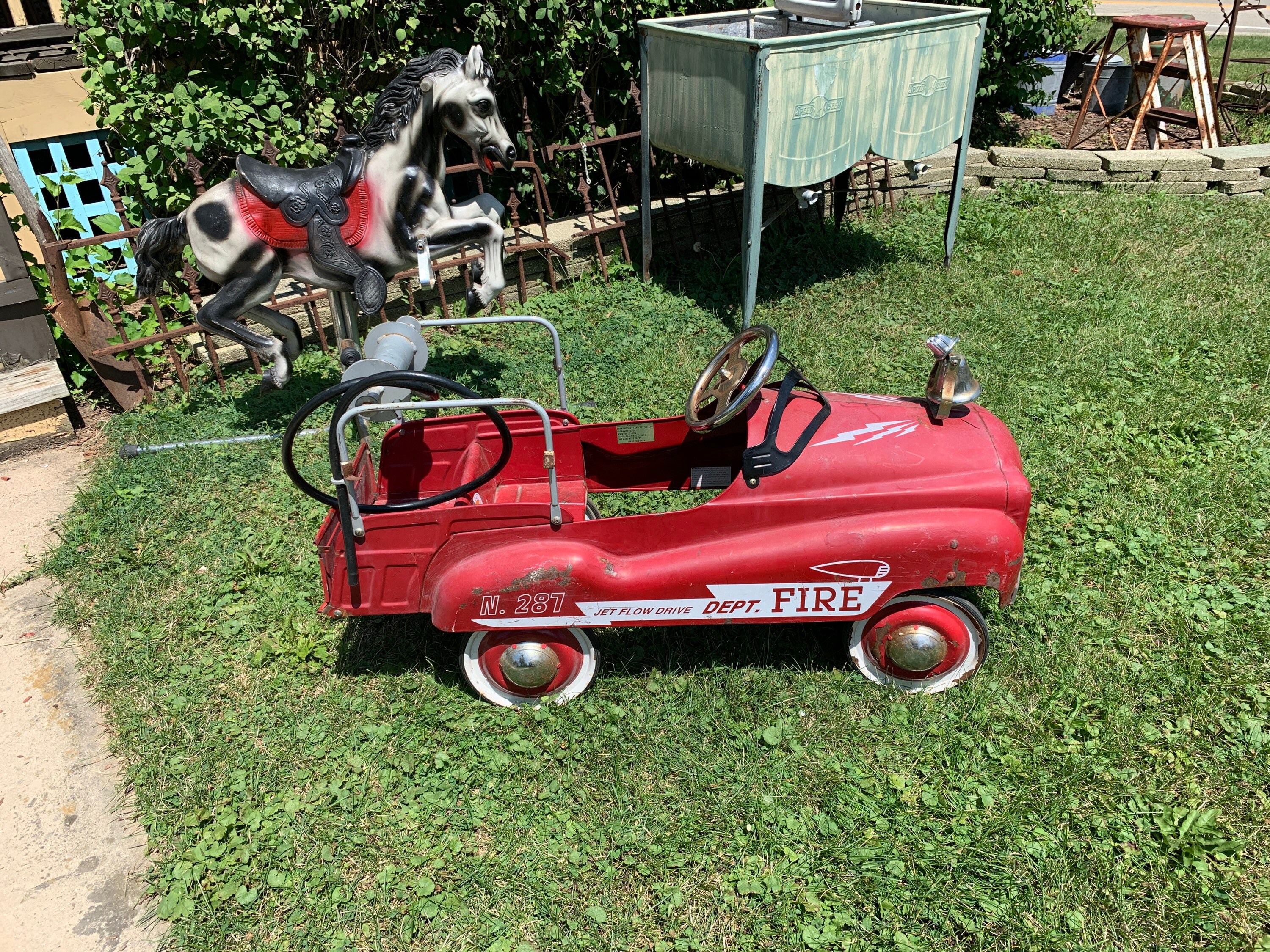 Vintage, Murray, Sad Face, Fire Truck, Metal, Great Store Prop, Solid ...
