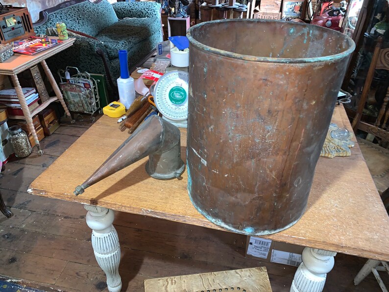 1930s Very Large, Heavy Gauge Copper Pot With Handles, Approximately 14 ...