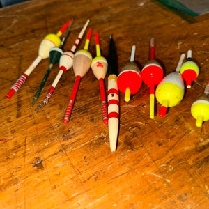 Vintage Set of 11 Fishing Bobbers From the 1960s and 70s, Great ...