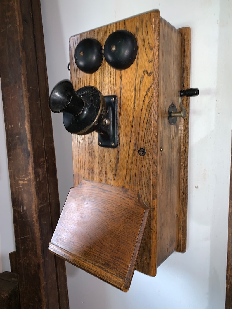 Antique Kellogg Wood and Bakelite Wall Phone All Original - Etsy