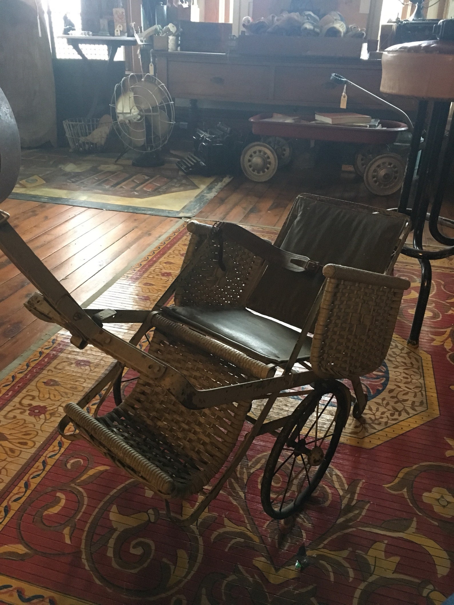 Fabulous Antique Wicker Doll/baby Rickshaw Stroller Rubber - Etsy