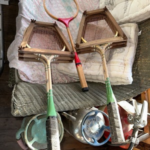 Set of 5 Vintage Badminton Wooden Rackets - Etsy